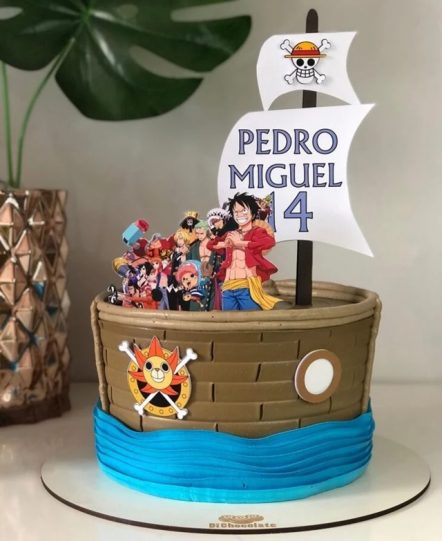 Bolo One Piece: 50 Ideias com Passo a Passo Grátis | Revista Artesanato