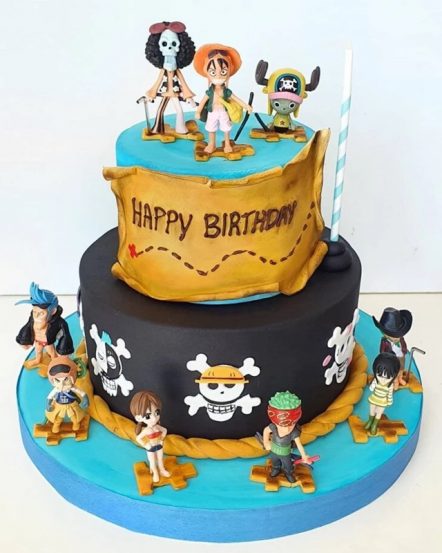 Bolo One Piece: 50 Ideias com Passo a Passo Grátis | Revista Artesanato