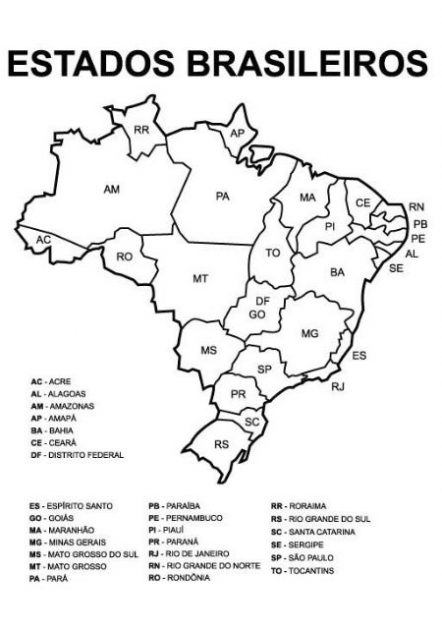 Mapa do Brasil para Colorir: 25 Modelos para Imprimir Grátis | Revista ...
